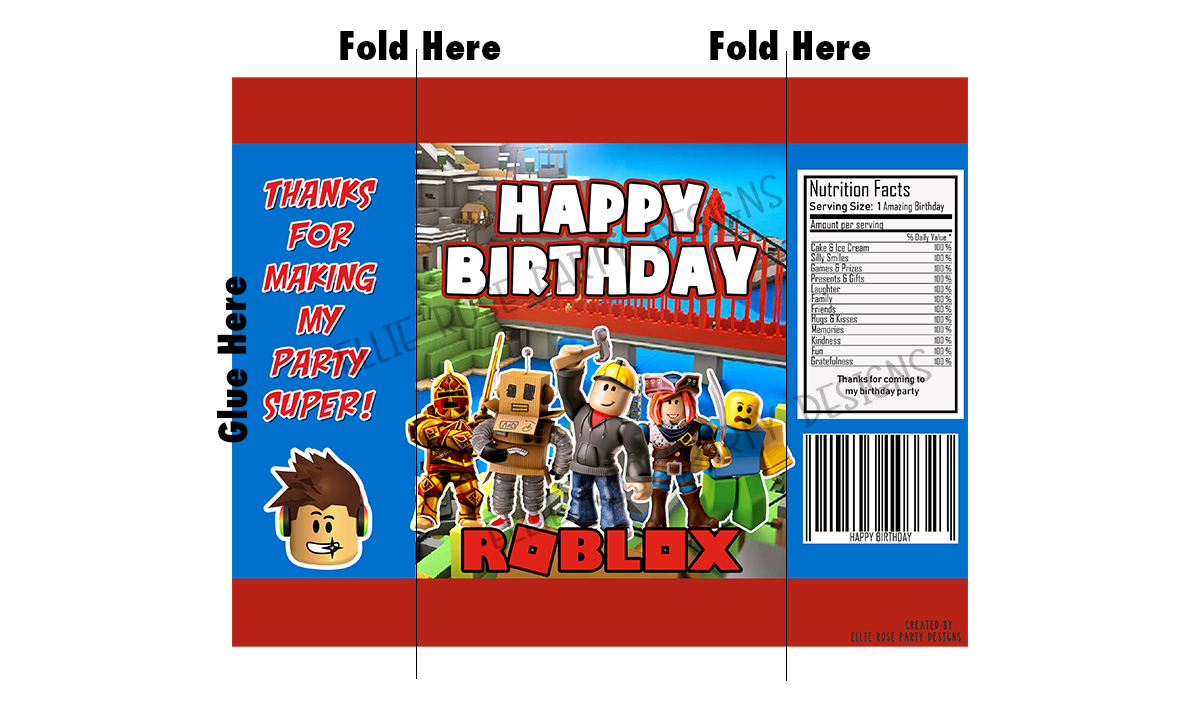 FREE ROBLOX CHIP BAG TO DOWNLOAD BIRTHDAY PARTY IDEAS FAVOR Favour 
