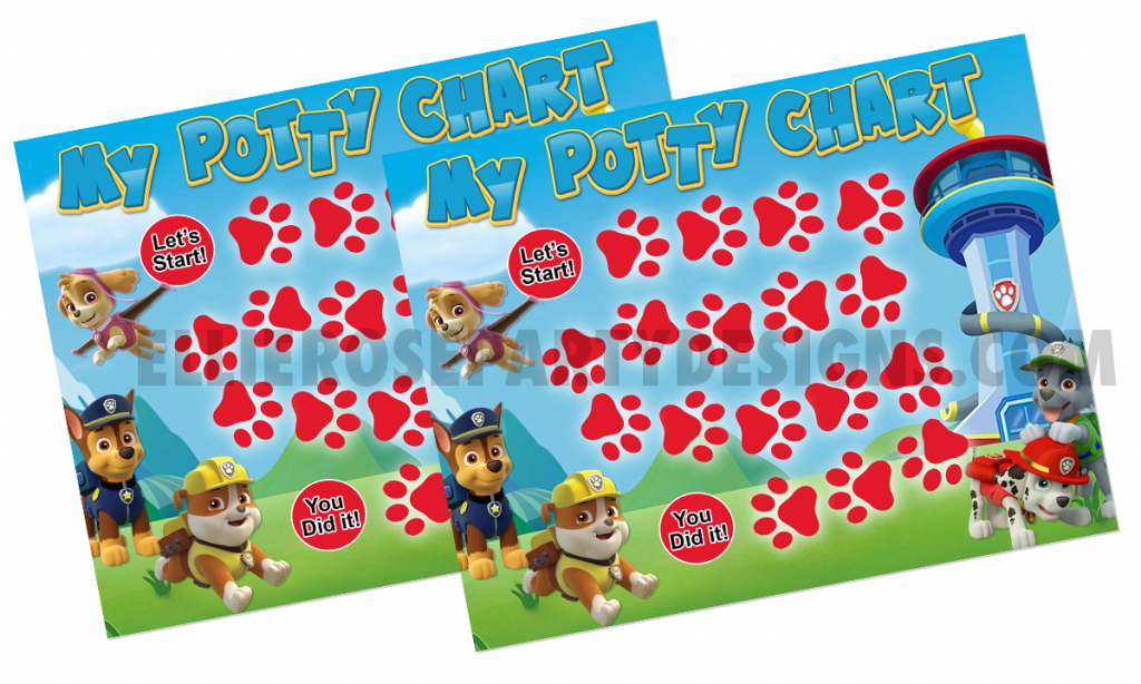 Paw Patrol Potty Training Reward Chart Printable PDF Potty Training 