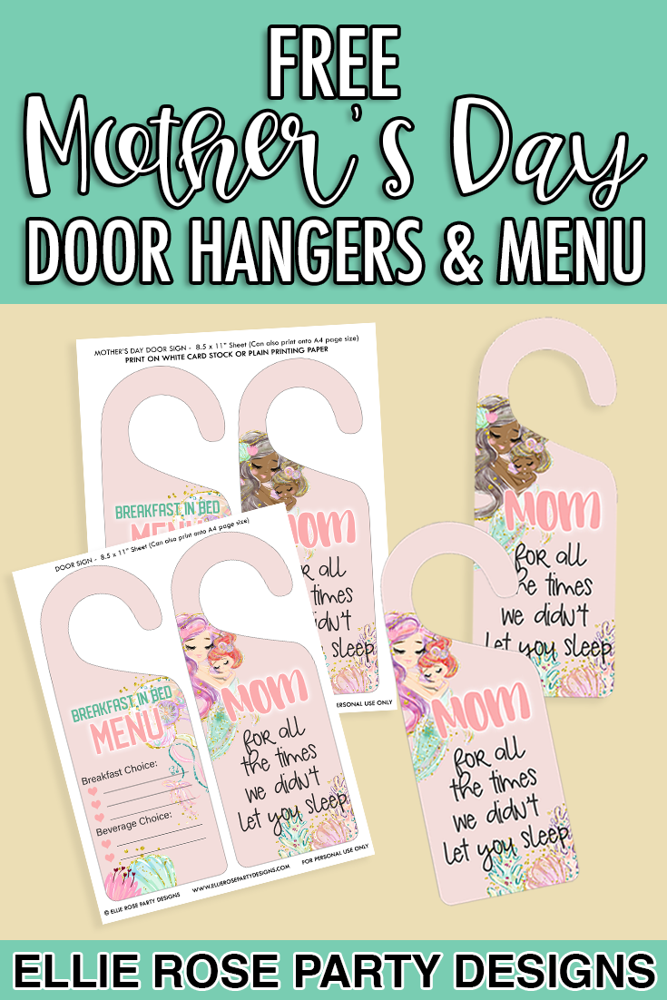 Free Happy Mother's Day Door Hangers - ellierosepartydesigns.com