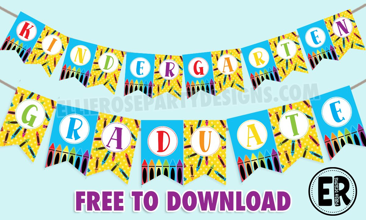 Free Preschool & Kindergarten Banner For Graduation Day ...