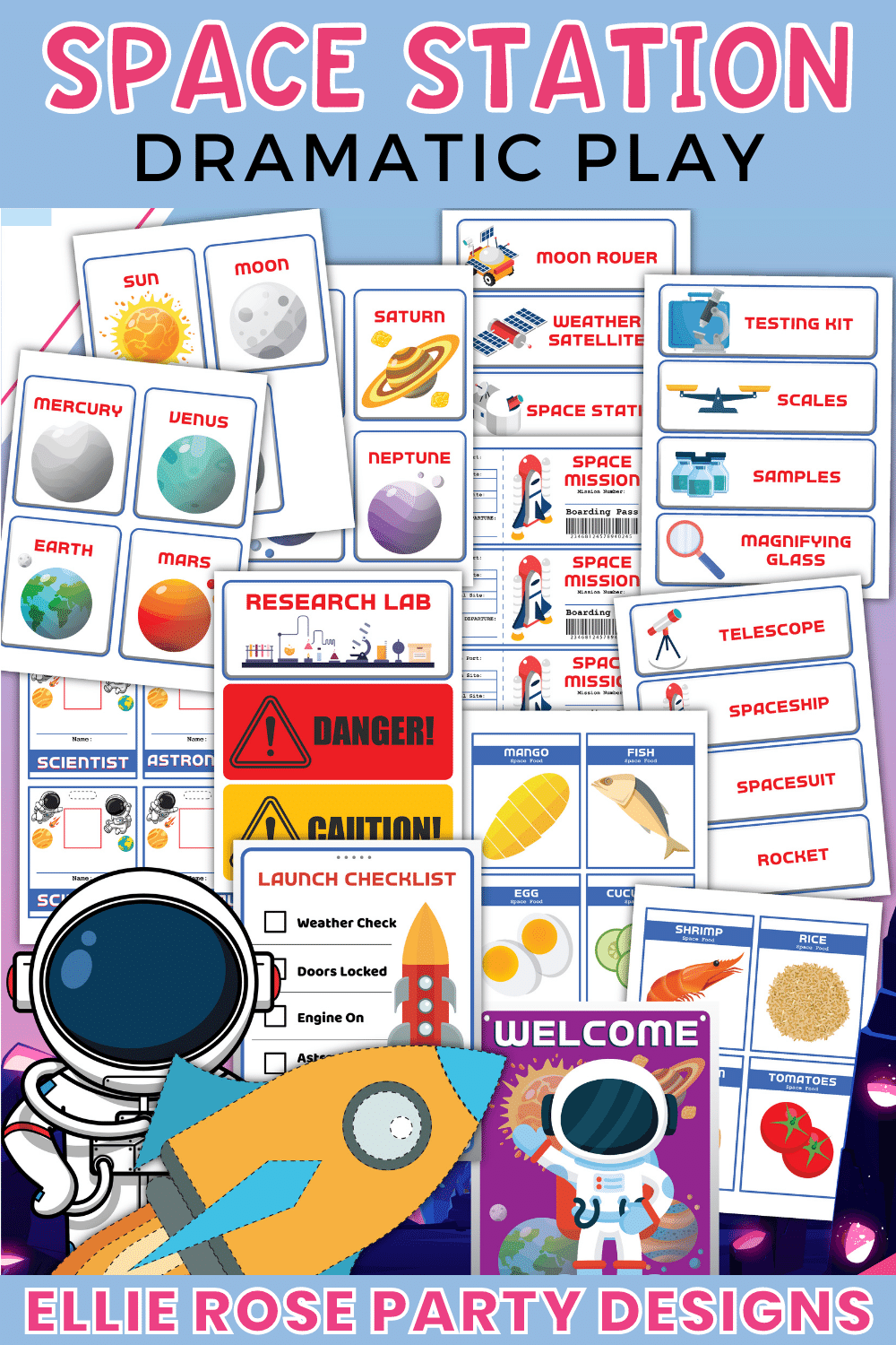 Free Outer Space Printables | Ellierosepartydesigns.com