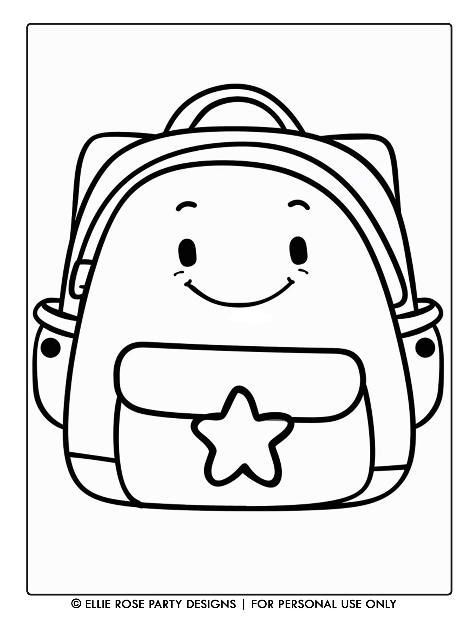 Back To School Coloring Pages | Ellierosepartydesigns.com